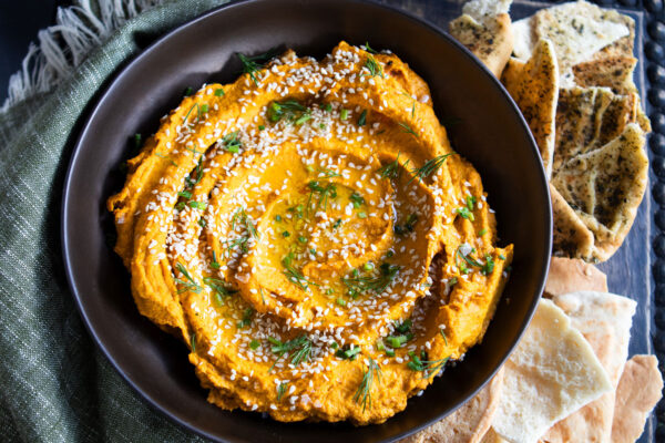 Paprika-Roasted Carrot Hummus | The Fancy Pants Kitchen