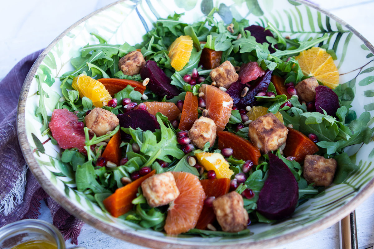 Citrus and Beet Salad with Halloumi Croutons | The Fancy Pants Kitchen