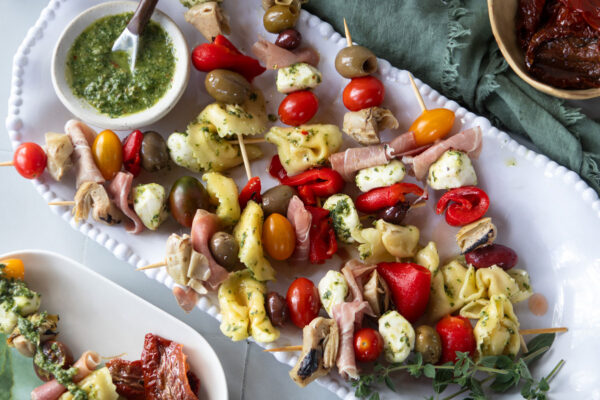 Italian Tortellini Antipasto Skewers | The Fancy Pants Kitchen